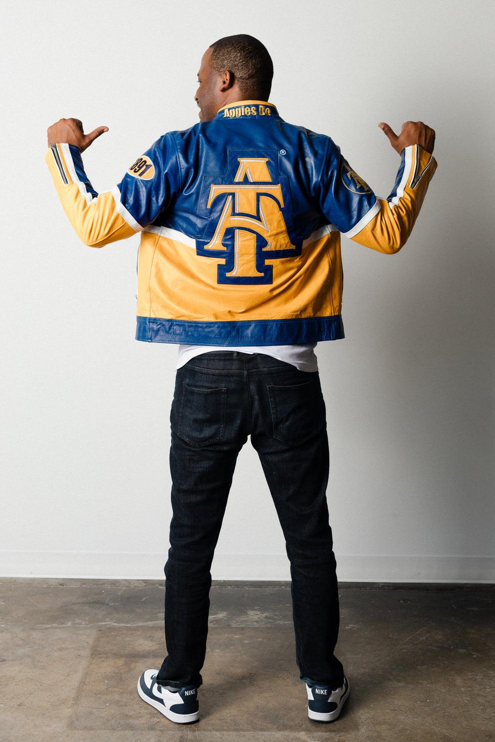 NCAT Aggie Blue & Gold Race Car Jacket – GHOE 100 Homecoming Edition ...